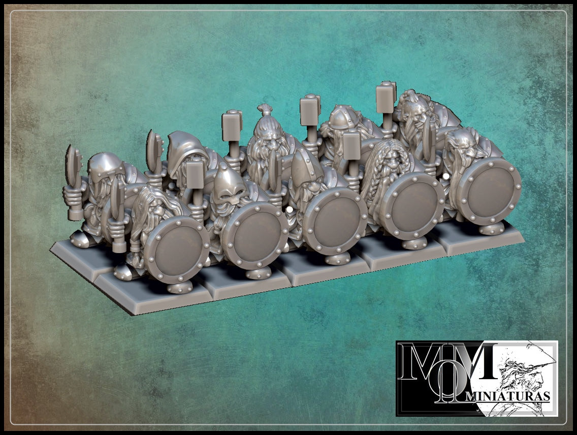 Dwarf Clan Warriors - by MOM Miniatures- Tabletop RPG Miniature - Role ...